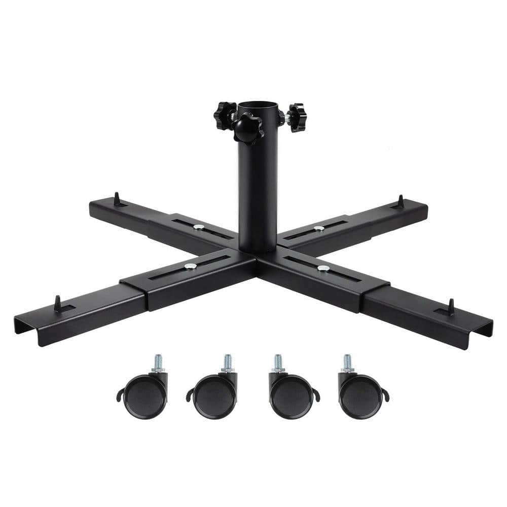 Black Metal Stand with Wheels, Holds Trees up to 90 in. Tall. LXD0004 ...