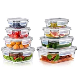 Classic Cuisine 10-Piece Glass Food Storage Containers with Snap Shut ...