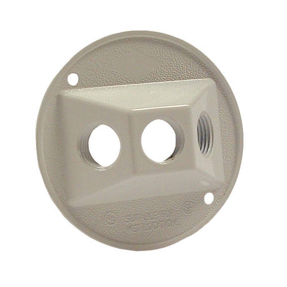 BELL 4 in. Round White Weatherproof Cluster Cover with Three 1/2 in ...