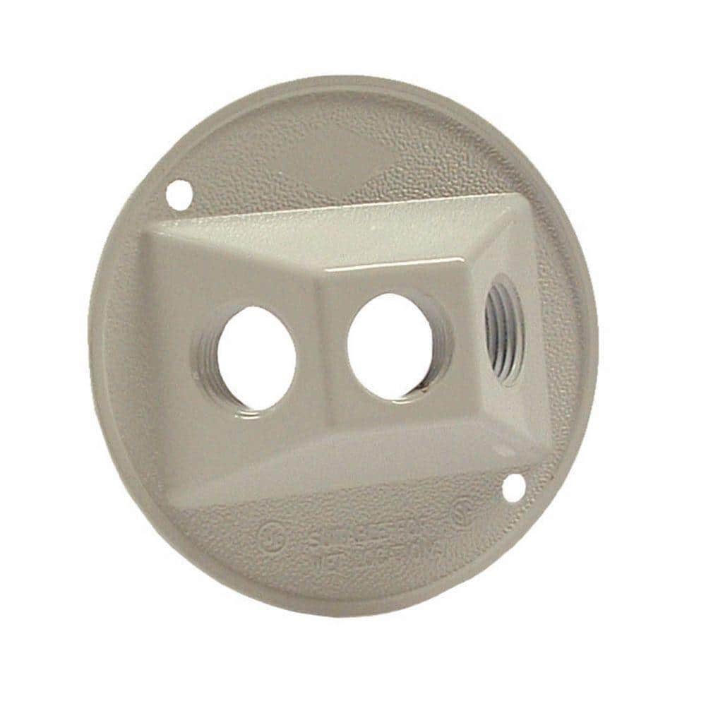 BELL 4 in. Round White Weatherproof Cluster Cover with Three 1/2 in ...
