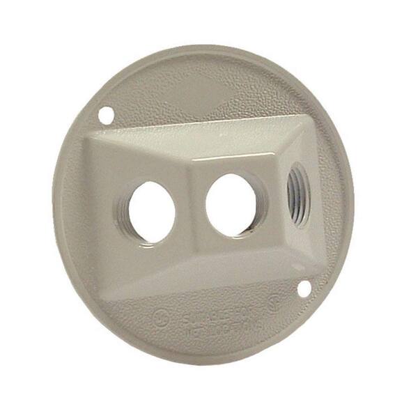 BELL 4 in. Round White Weatherproof Cluster Cover with Three 1/2 in ...