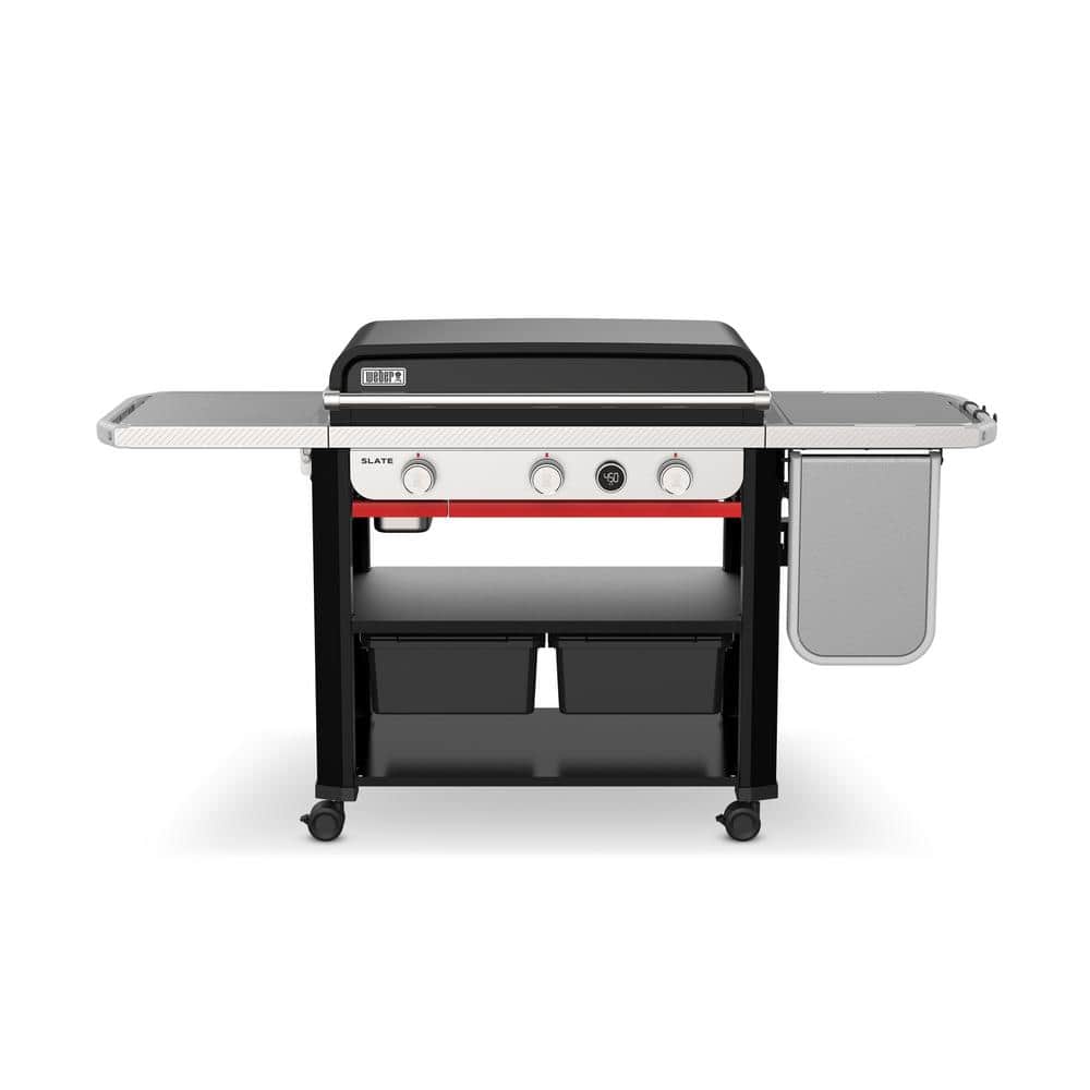 Weber Slate Griddle 3-Burner Propane Gas 30 in. Flat Top Grill in Black ...