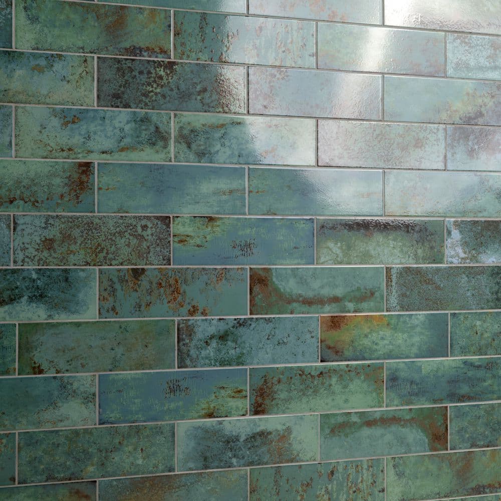 MSI Take Home Sample - Marina Aqua Subway 4 in. x 4 in. Glossy Ceramic ...