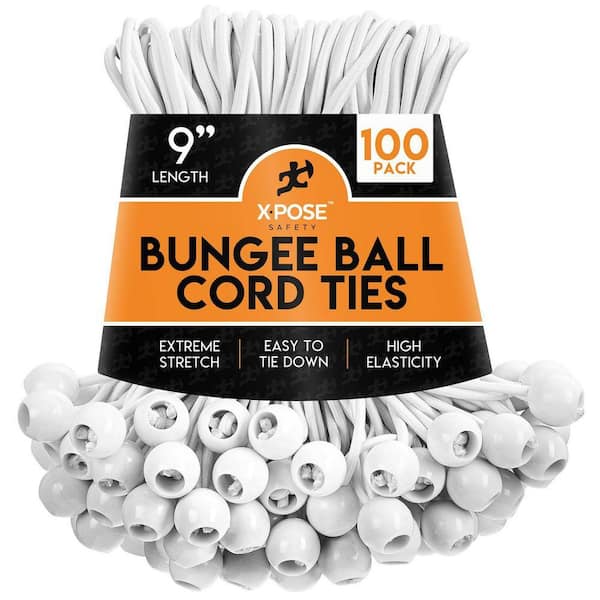 XPOSE SAFETY 9 in. Ball Bungee - 100 Pack - White BB-9W-100-X - The ...