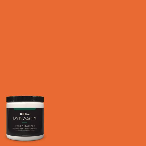 BEHR DYNASTY 8 oz. #220B-7 Electric Orange Semi-Gloss Enamel Stain ...