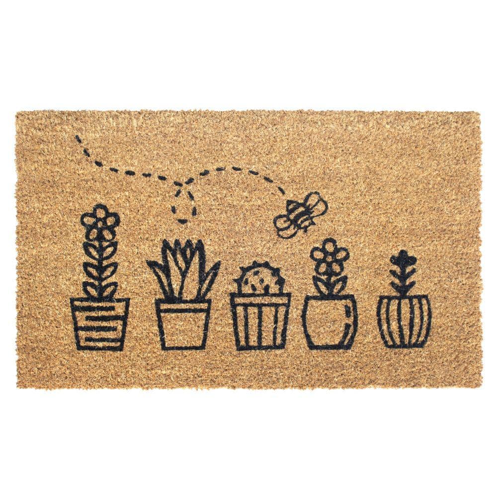 RugSmith Black Topiary 18 in. x 30 in. Doormat DM10338 - The Home Depot