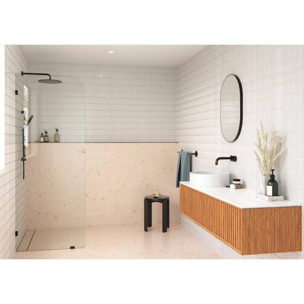 Glass Warehouse 40 in. W x 78 in. H Fixed Frameless Single Panel Radius ...