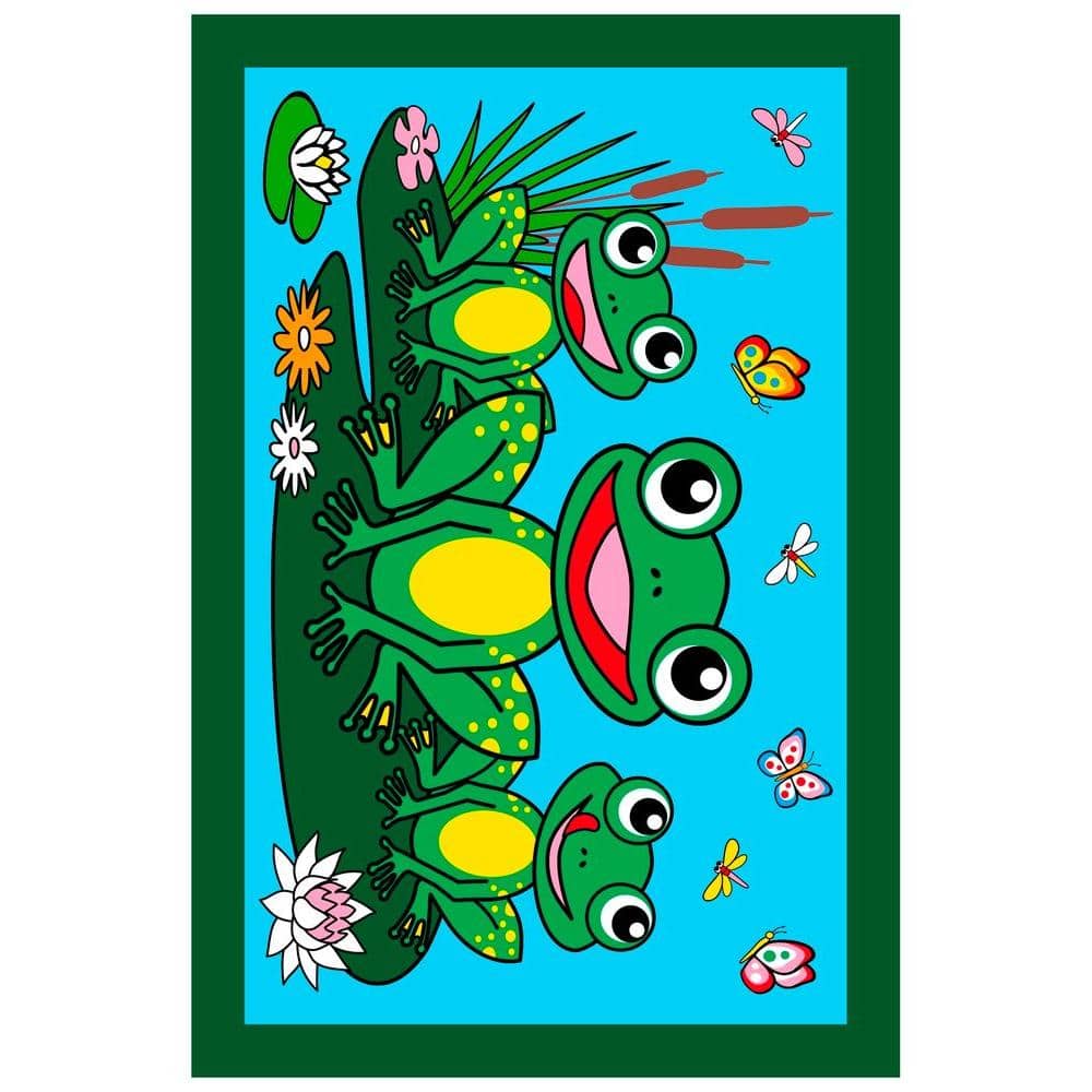 LA Rug Fun Time Frogs Multi Colored 3 ft. x 5 ft. Area Rug-FT 116 3958 ...