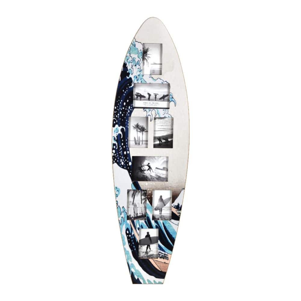 American Art Decor Surfboard Photo Collage 48 in. x 14 in. Navy/Blue ...