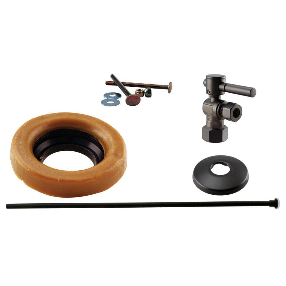 Westbrass 1/2 in. IPS Lever Handle Angle Stop Toilet Installation Kit ...