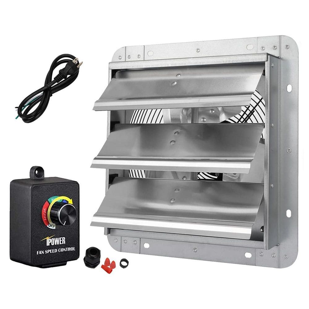 Elexnux 10 in. 820 CFM Silver Electric Power Gable Mount Attic Fan ...