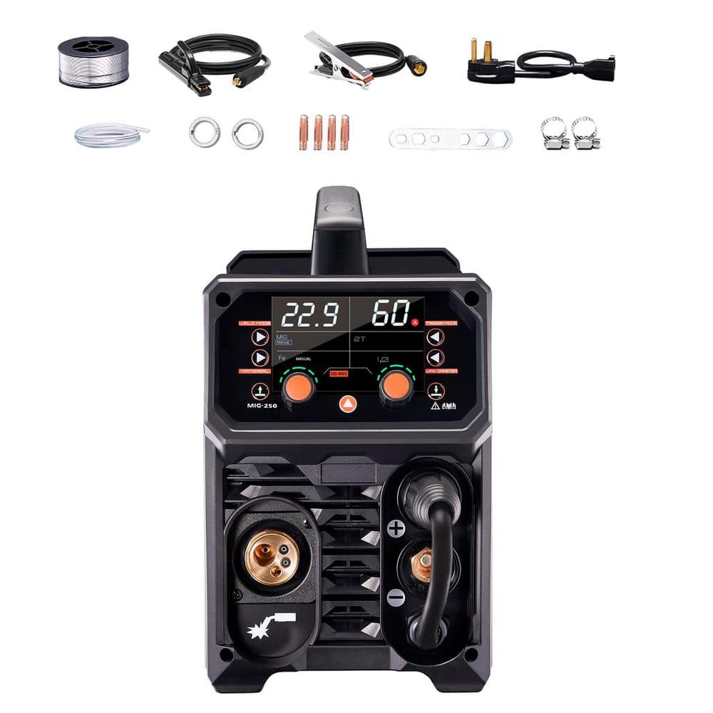SKYSHALO Pro MIG Welder Electric A/C 250 A 110-Volt 5-in-1 Synergic ...