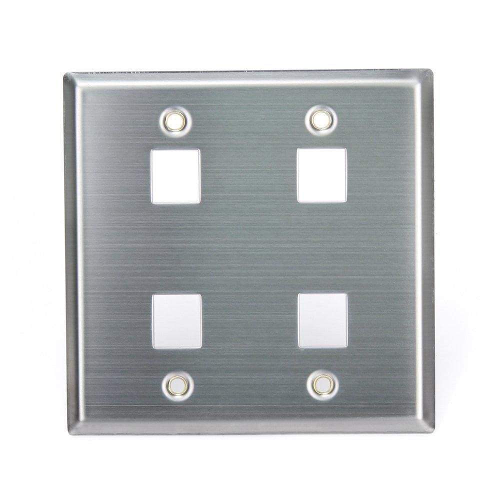 Leviton Stainless Look 2-Gang Audio/Video Wall Plate (1-Pack) 43080-2S4 ...
