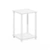 Furinno Turn-N-Tube 13.4 in. White/White Square Wood End Table ...