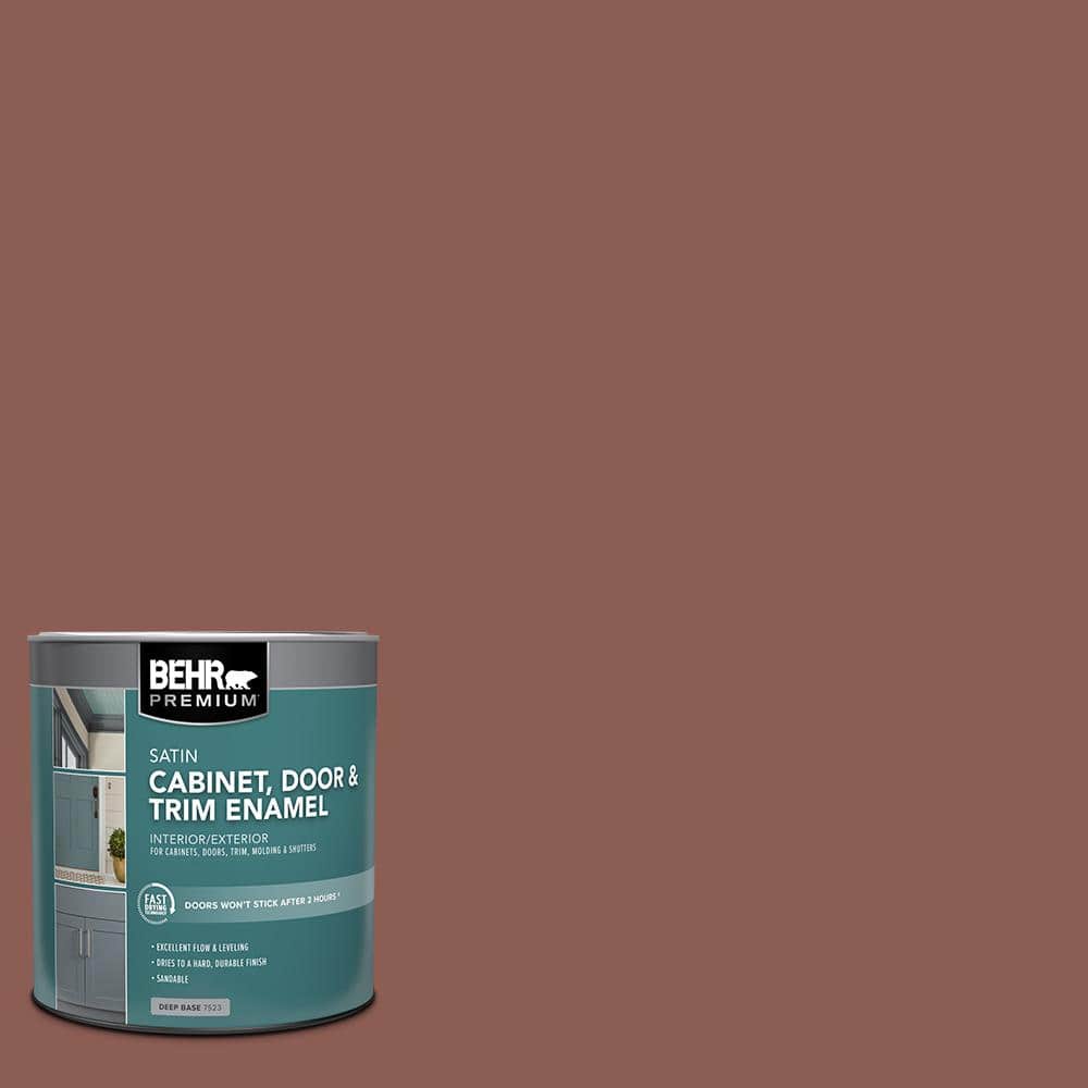 BEHR PREMIUM 1 qt. #S170-6 Red Curry Satin Enamel Interior/Exterior ...