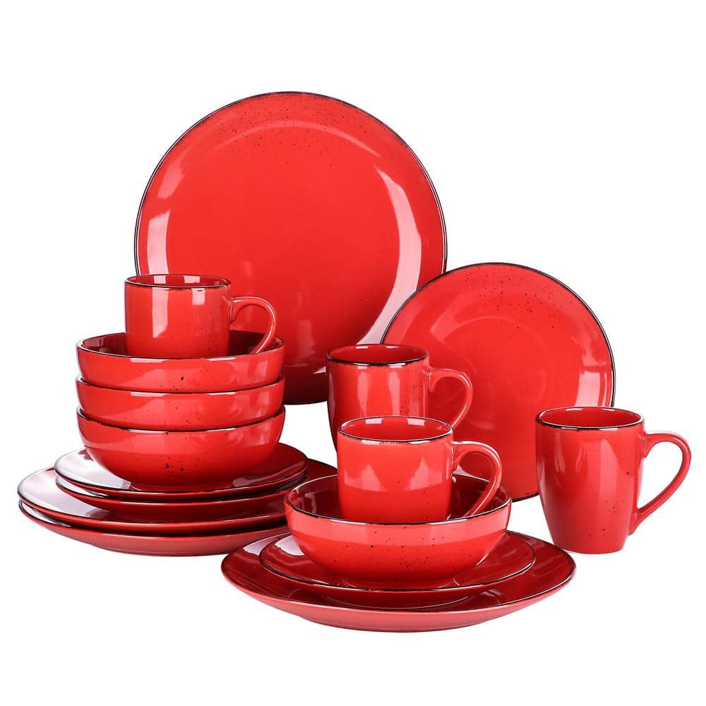 vancasso Navia 16-Piece Tropical Red StonewareDinnerware Set (Service ...