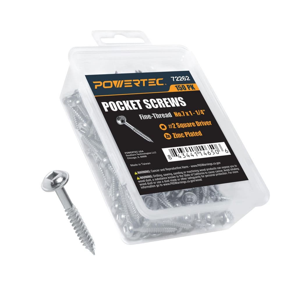 ‎POWERTEC #2 x 1-1/4 in. Square Maxi-Loc Head Coarse Zinc-Plated Steel ...