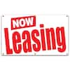 Lynch Sign 5 ft. x 3 ft. Red on White Vinyl Now Leasing Banner BA- 4 ...