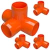 Formufit 1 in. Furniture Grade PVC 4-Way Tee in Orange (4-Pack) F0014WT ...