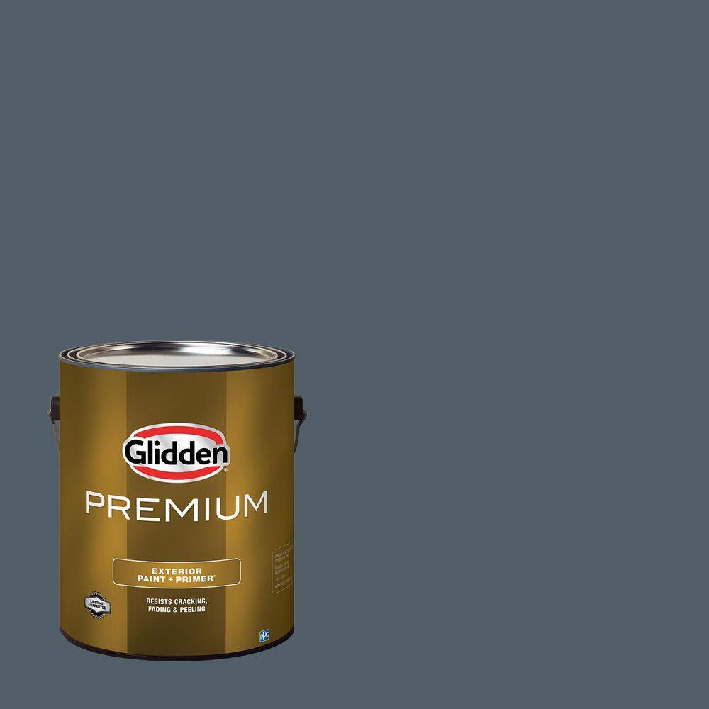 Glidden Premium 1 gal. PPG1040-7 Goblin Satin Exterior Latex Paint ...