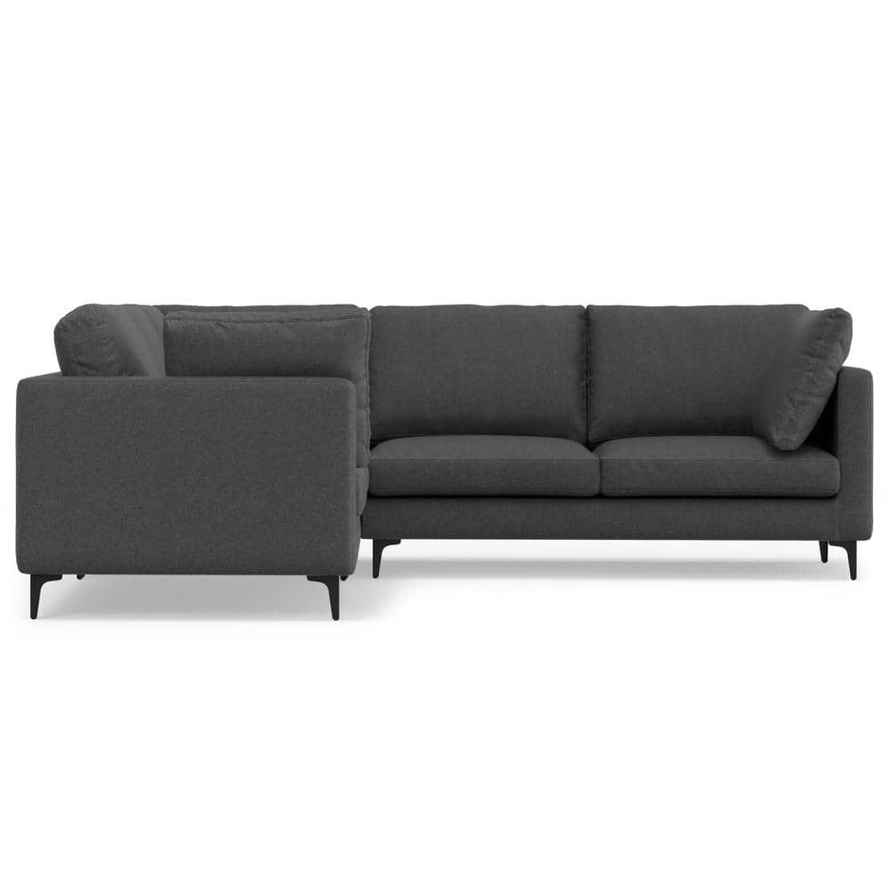Simpli Home Ava 102 in. Straight Arm Performance Fabric Rectangle ...