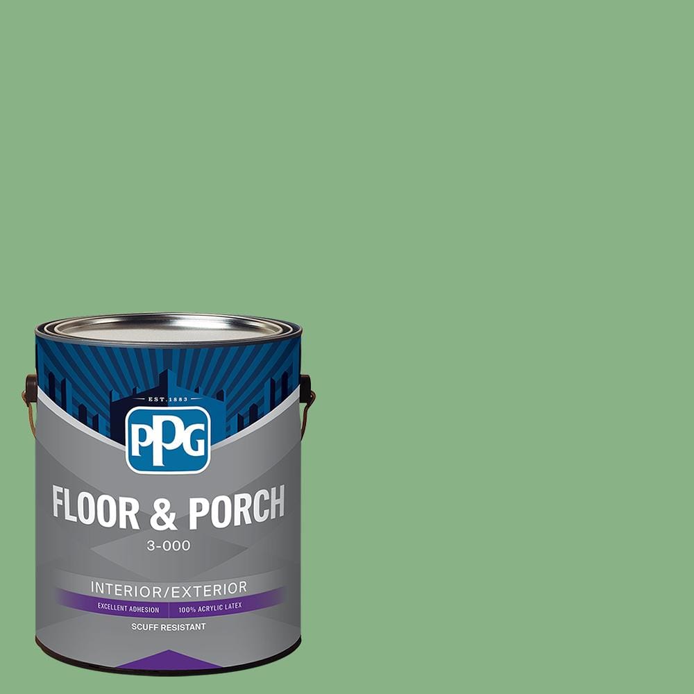 PPG 1 gal. PPG1131-5 Chatty Cricket Satin Interior/Exterior Floor and ...