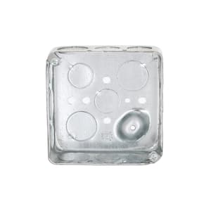 RACO 4 in. W Steel Metallic 2-Gang Flat Blank Square Cover with One 1/2 ...