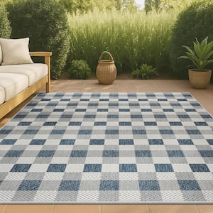 JONATHAN Y Darcy Traditional Geometric Bold Gingham Navy/Cream 3 ft. x ...