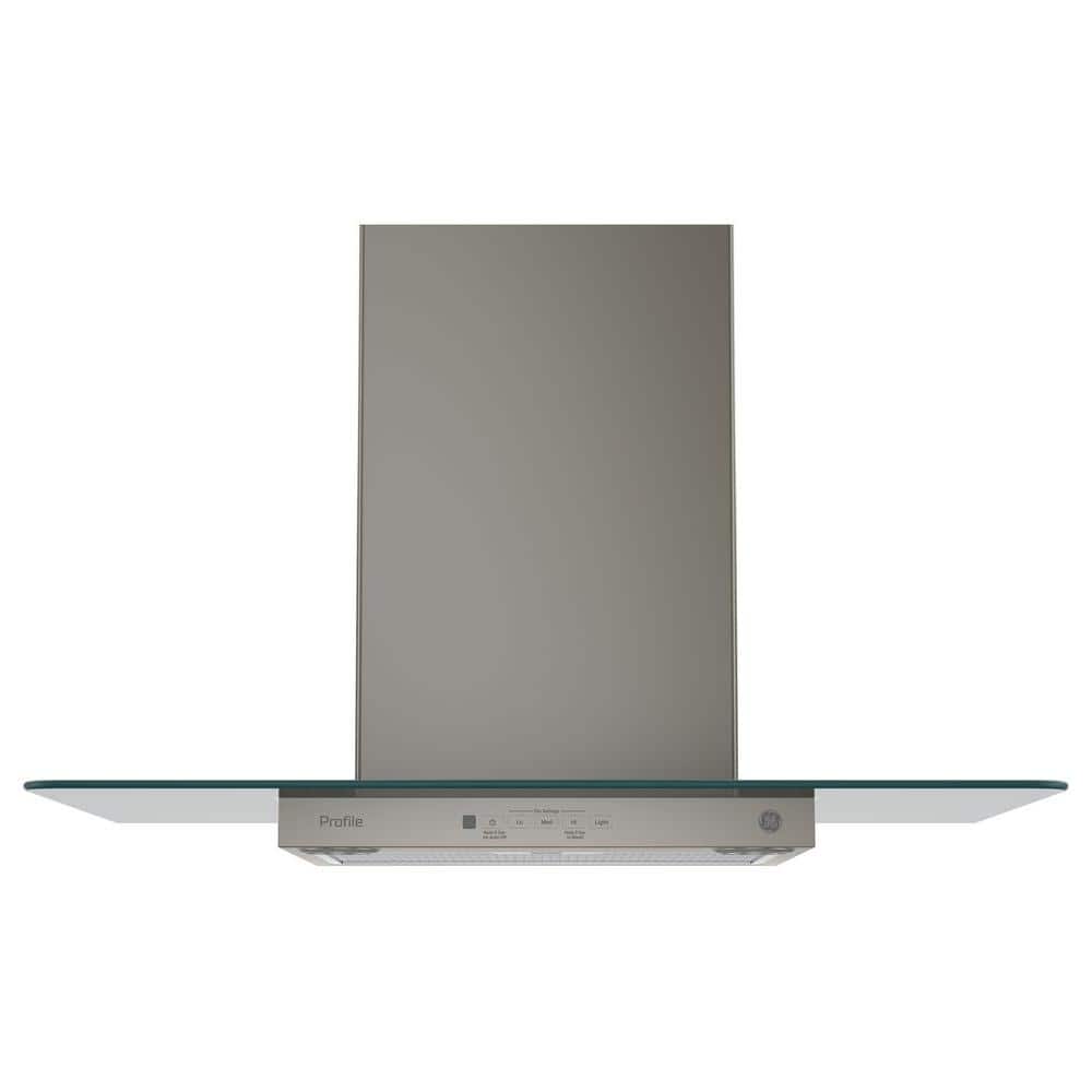 GE Profile 30 in. Convertible Chimney Range Hood in Slate, Fingerprint ...