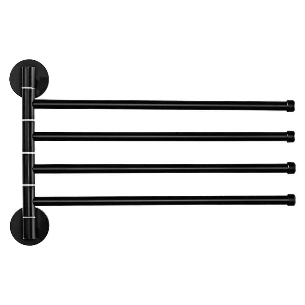 ALEASHA 13.2 in. Wall Mounted 304 Stainless Steel 4-Arm Rotating Towel ...