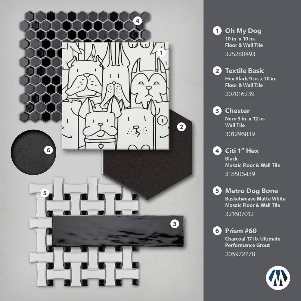 Oh My Dog 9-3/4 in. x 9-3/4 in. Porcelain Floor and Wall Tile (10.88 sq ...