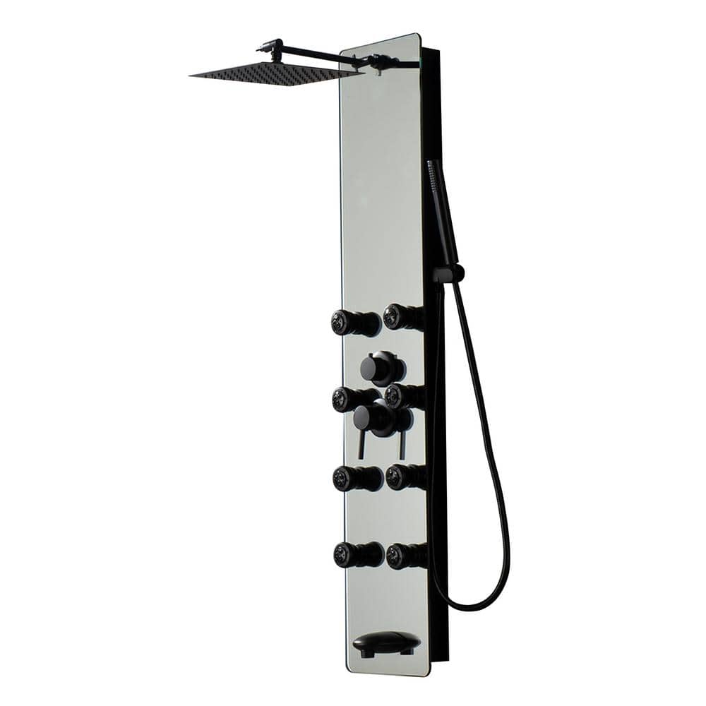 HOMEMYSTIQUE Dual 4-in-1 8-Jet Multifunction Shower Panel System with ...