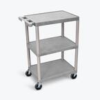 Luxor Large Wire 30 in. W x 18 in. D x 30 in. H Utility Cart Chrome ...