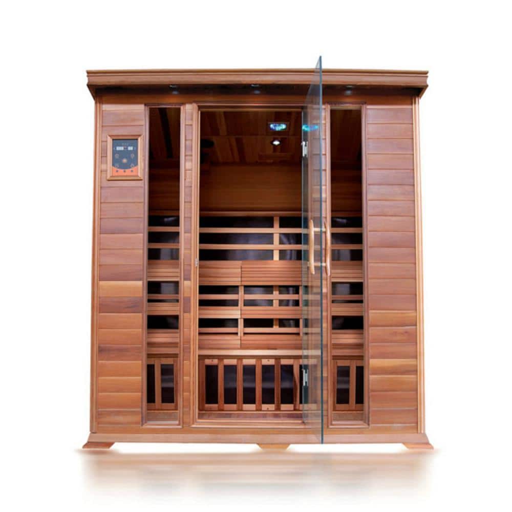 SUNRAY SAUNAS HL400K Sequioa 4-Person Cedar Infrared Sauna HL400K - The Home Depot