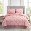JML 8-Piece Pink Microfiber Pintuck King Comforter Set PT01-PINK-K ...