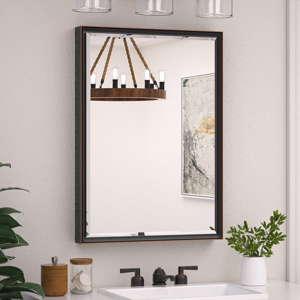 KeonJinn 22 in. W x 30 in. H Framed Oil Rubbed Bronze Mirrors for ...