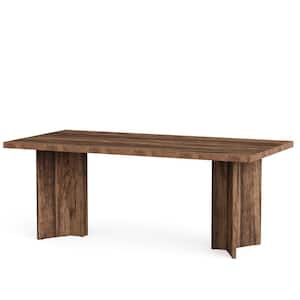 BYBLIGHT 63 in. Rectangular Brown Engineered Wood Executive Desk with ...