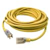 US Wire and Cable USW 50 ft. 14/3 Yellow Extension Cord with Lighted ...