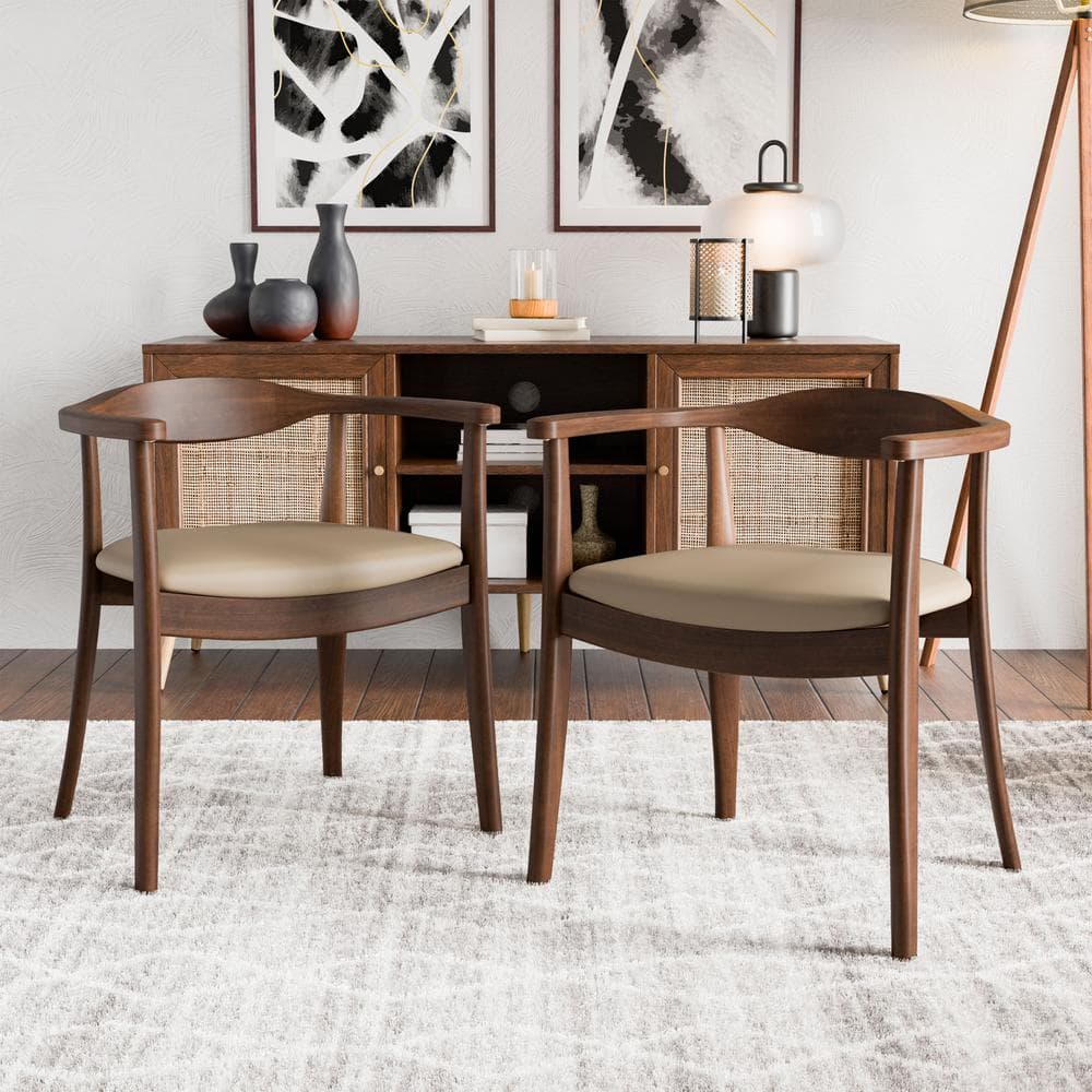 Furniture of America Shelun I Rich Walnut Fabric Upholstered Dining ...