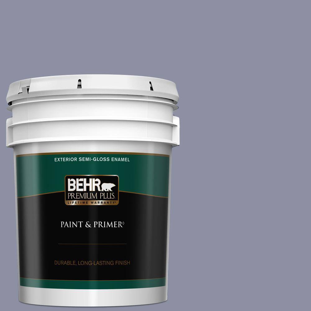 BEHR PREMIUM PLUS 5 gal. #S550-4 Camelot Semi-Gloss Enamel Exterior ...