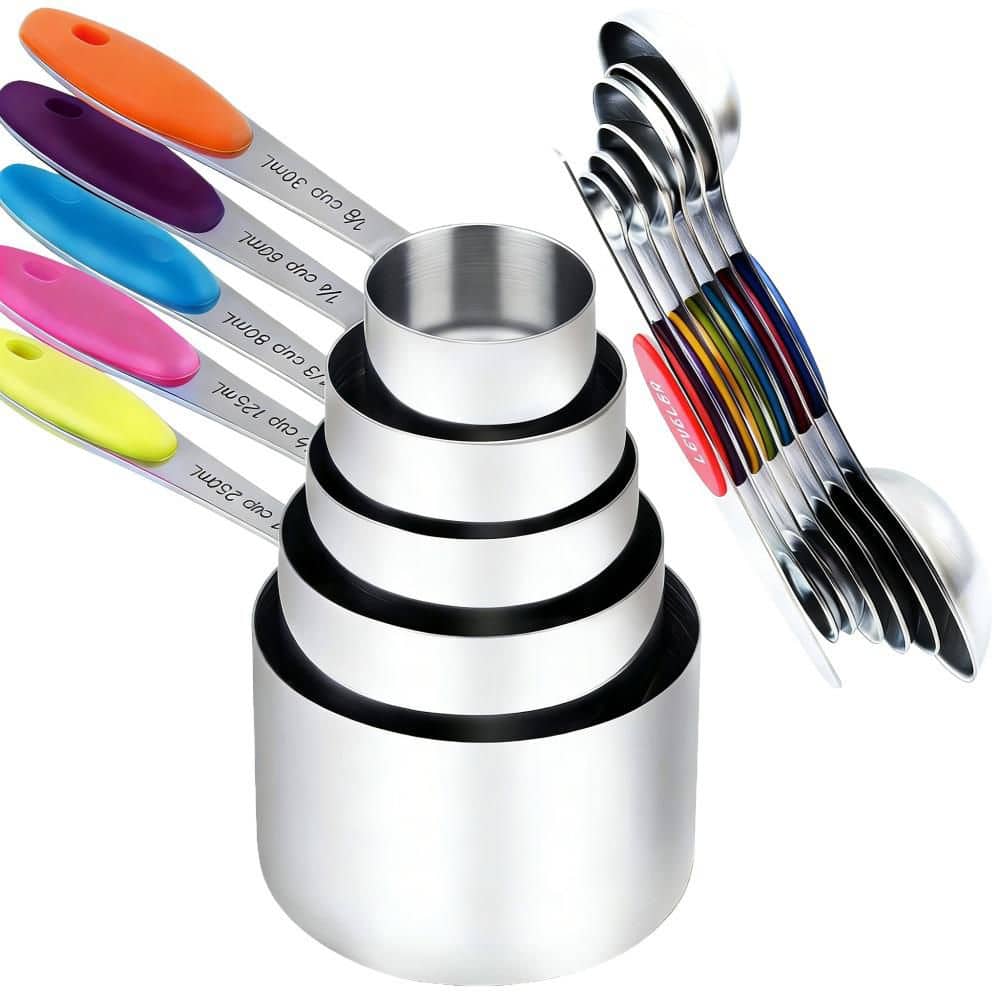 Esepony Stainless Steel Measuring Cup and Magnetic Measuring Spoons Set ...