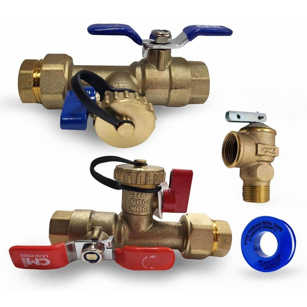 CMI inc 3/4 in. Tankless Water Heater Kit T-Handle with Pressure Relief ...