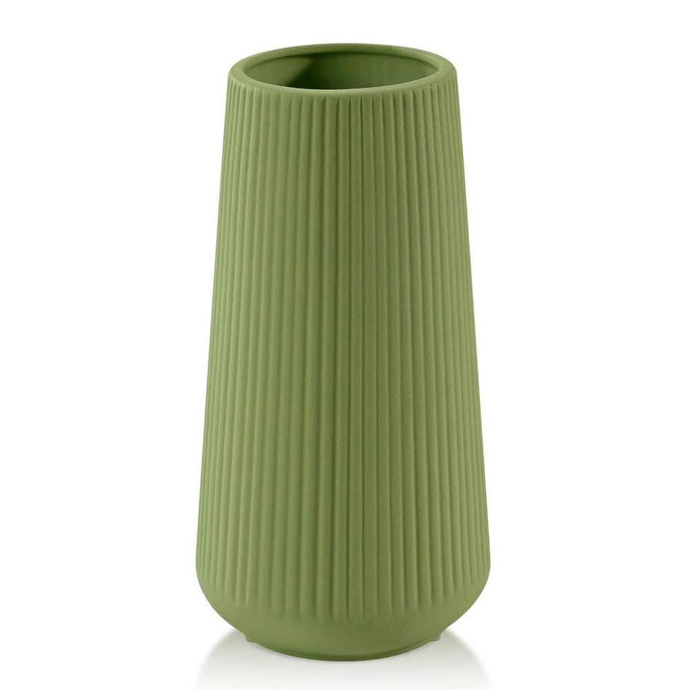 7.72 in. Saga Green Round Ceramic Vase Small Cute Flower Decorative ...