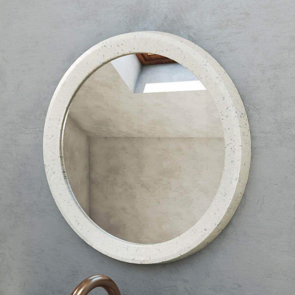 DreamLine Ambia 19 in. W x 19 in. H Round Framed Terazzo Bathroom ...