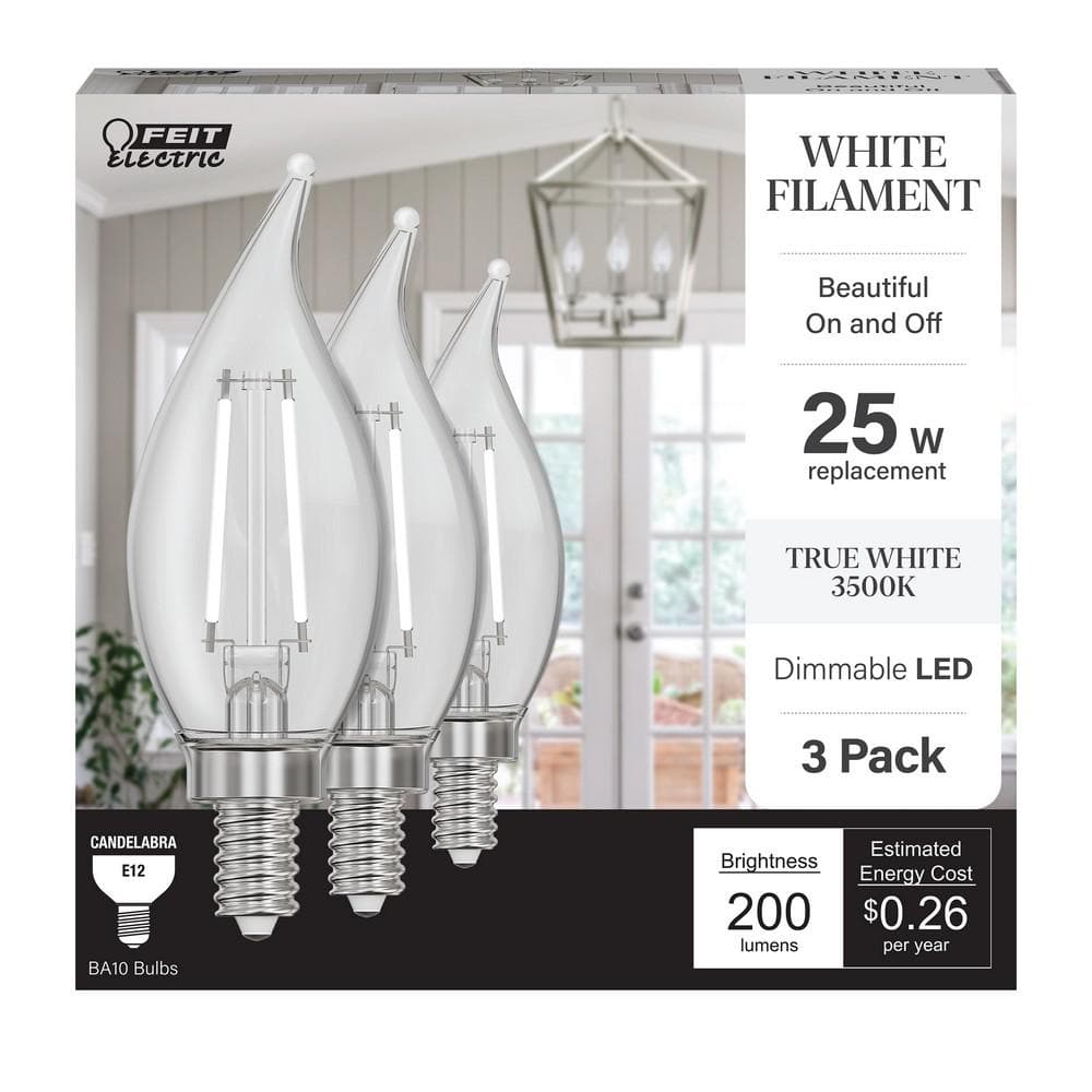 Reviews for Feit Electric 25W Equivalent BA10 E12 Candelabra Dim White ...