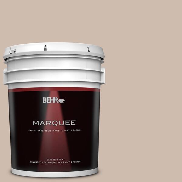 BEHR MARQUEE 5 gal. #N190-3 Windrift Beige Flat Exterior Paint & Primer ...