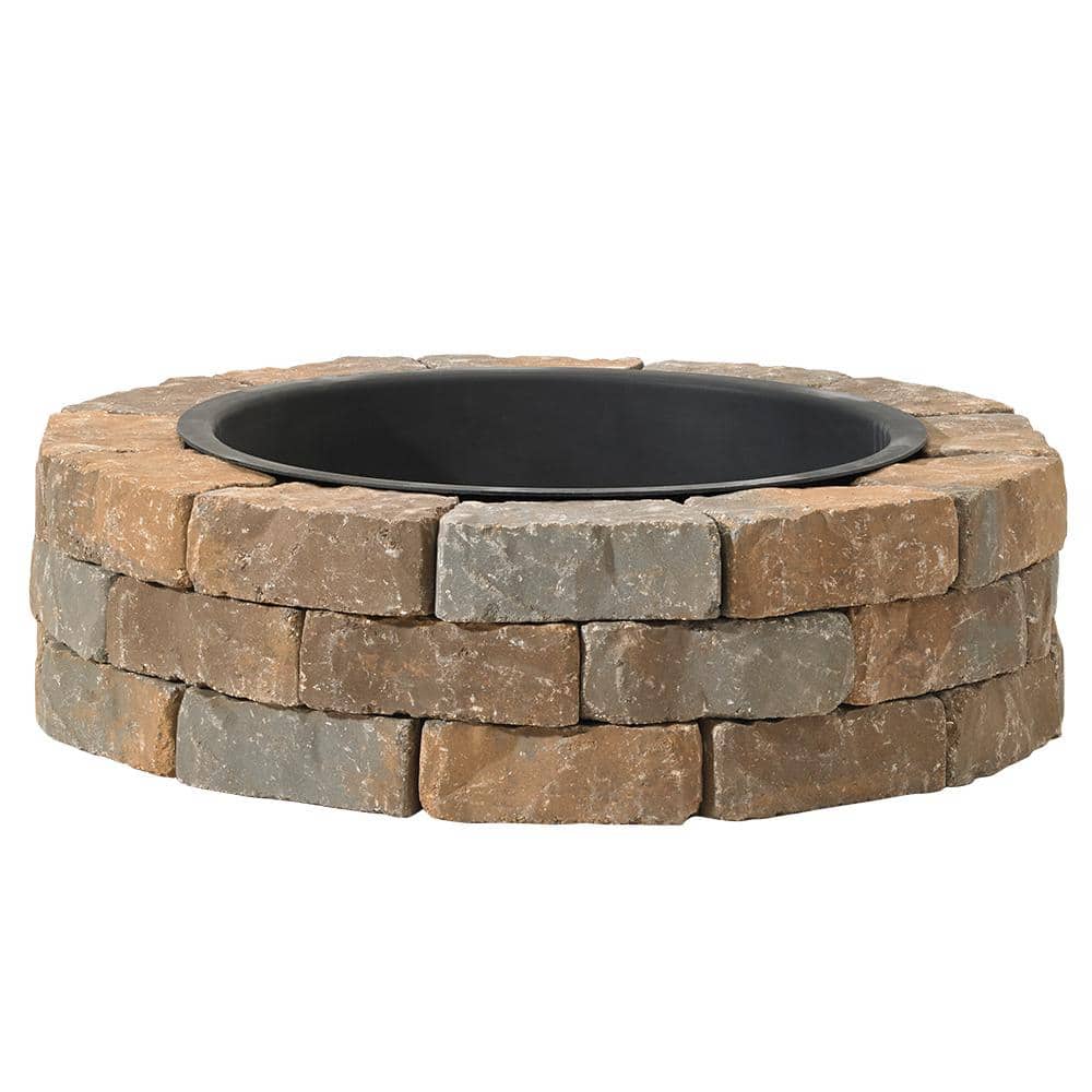 Oldcastle 43.5 in. x 12.5 in. Northwoods Concrete Fire Pit Kit 70582041 ...