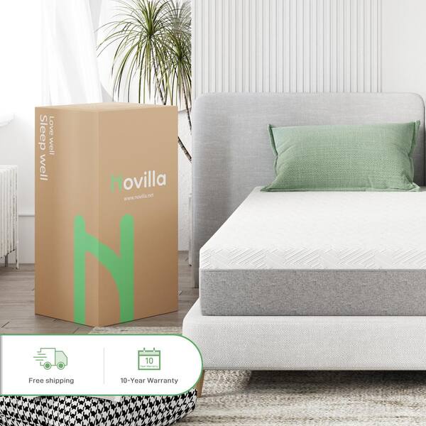 Novilla 10 in. Support Cooling Medium to Firm Gel Memory Foam Tight Top King Mattress Breathable and Hypoallergenic HD 10 K NV01