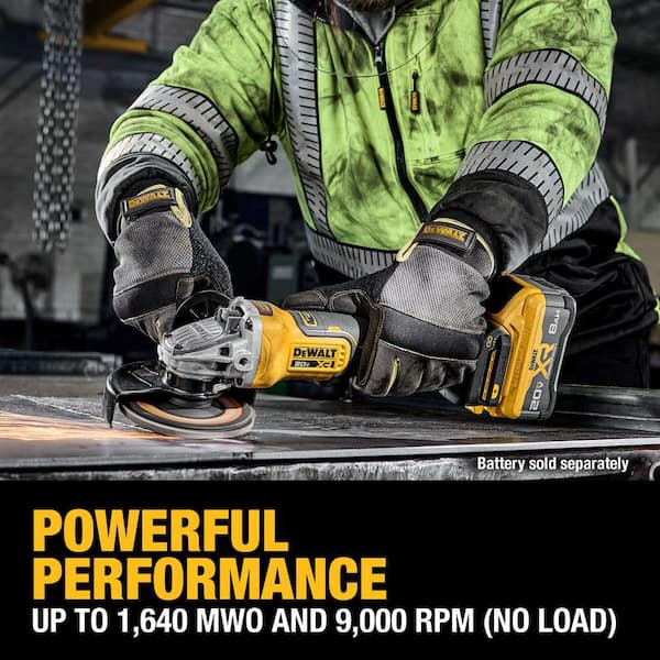 DEWALT 20V XR Cordless 4-1/2. in. to 5 in. Variable Speed Angle Grinder (Tool Only) DCG410VSB ...