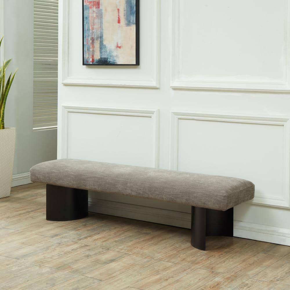 SAFAVIEH Raelee Brown/Black Entryway Bench 63 in. SFV4844B - The Home Depot